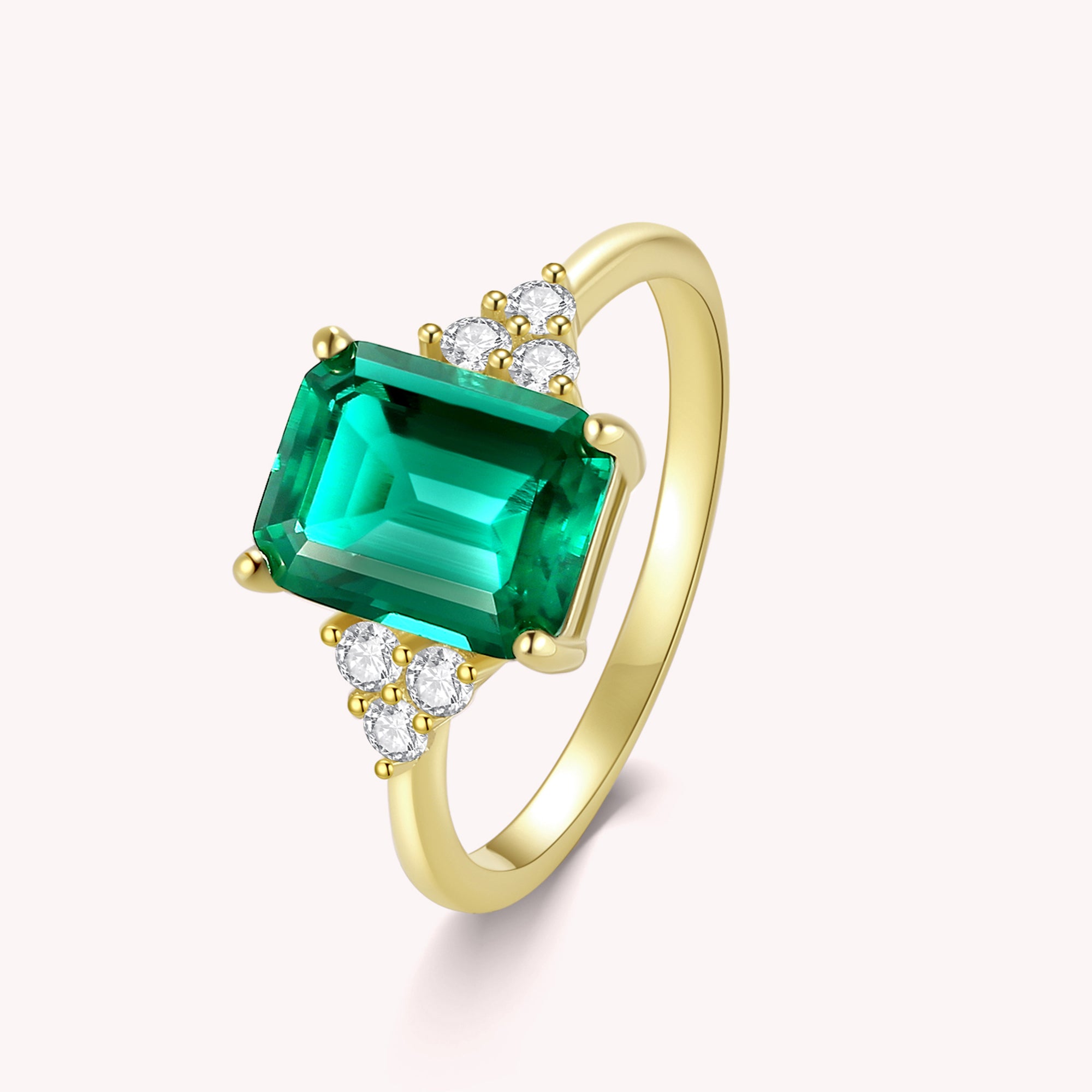 Ema Emerald Solitaire Engagement Ring – AFFY